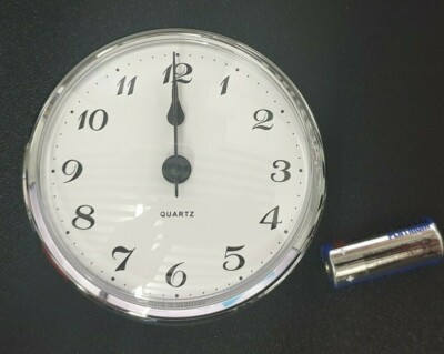 Caravan Motorhome Quartz Clock 72mm Round Silver Chrome Bezel with ...