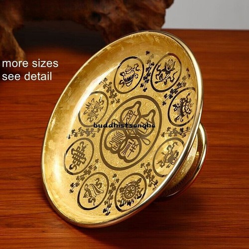 18cm Copper Fruit Plate Tibetan Eight Auspicious Tray | eBay