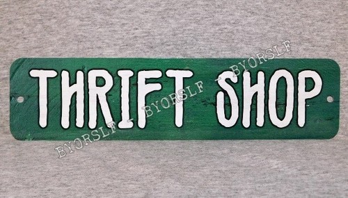 Metal Sign THRIFT SHOP store charity used clothing second hand vintage ...
