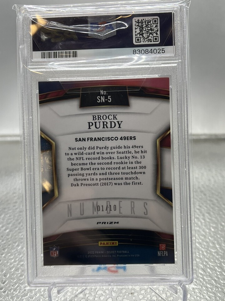 2022 Select Brock Purdy Numbers-Gold /10 PSA 9 | eBay