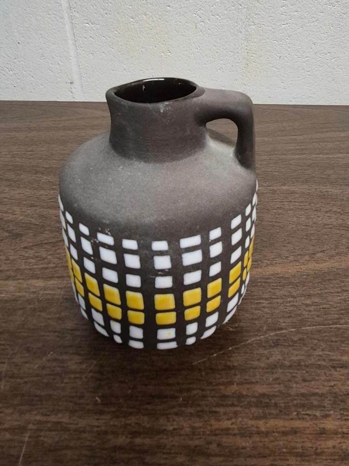 Vintage mini Ceramic Pitcher/Vase with Grid Design | eBay UK