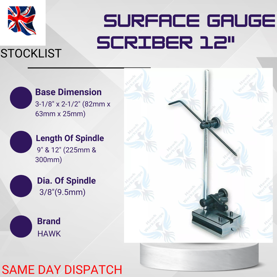 LARGE ENGINEERS UNIVERSAL SCRIBING BLOCK / SURFACE GAUGE SCRIBER 9 ...