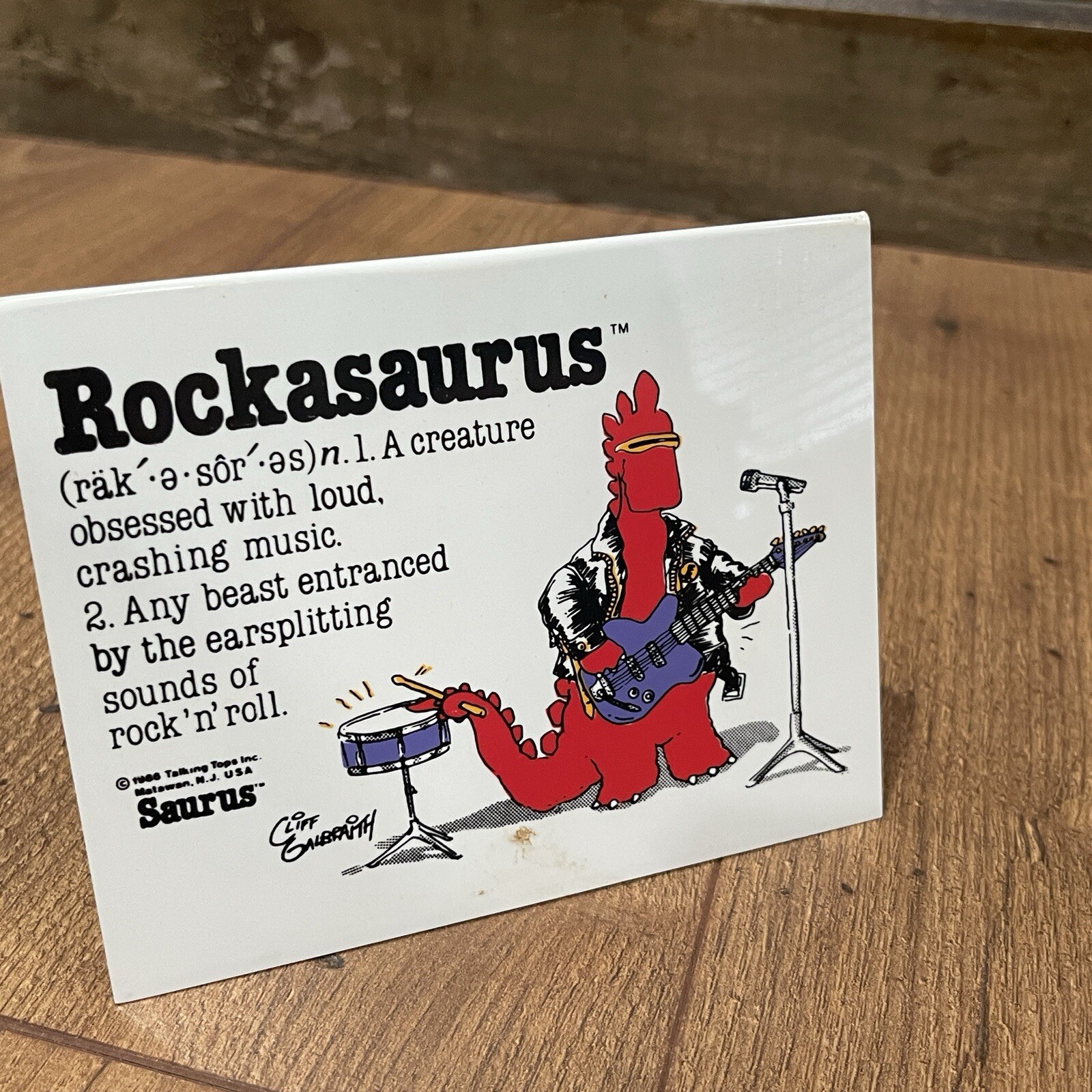 Vintage 80s Cliff Galbraith Rockasaurus Rock n Roll Dinosaur Musician ...