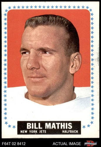 1964 Topps #120 Bill Mathis Jets SHORT-PRINT Clemson 7 - NM | eBay