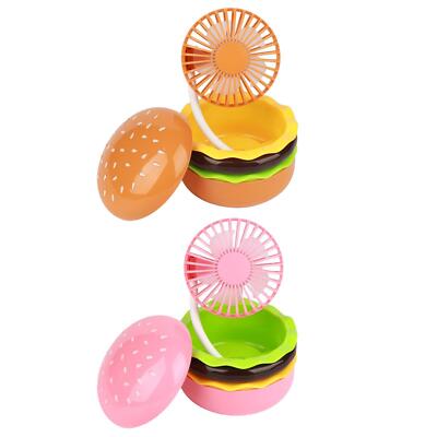 Burger Shaped Mini Fan Small Table Fan Stylish Compact Folding Mini ...
