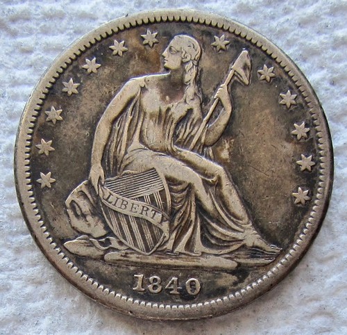 1840 Rev Of 39 Drapery Seated Liberty Half Dollar Rare Date XF Cleaned ...
