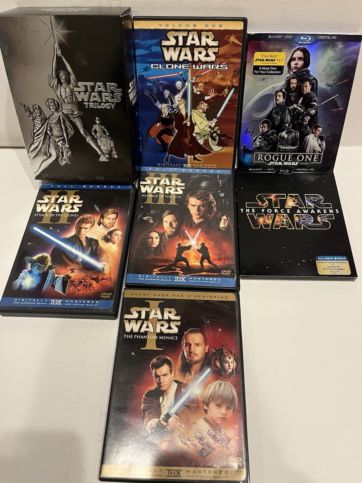 Star Wars DVD BLURAY Lot Of 9 Movies Excellent Condition | eBay