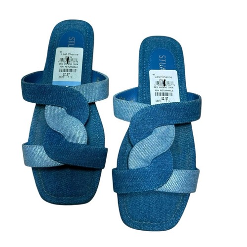 STUART WEITZMAN Ibiza Slide Sandal Jean Material 7.5 | eBay