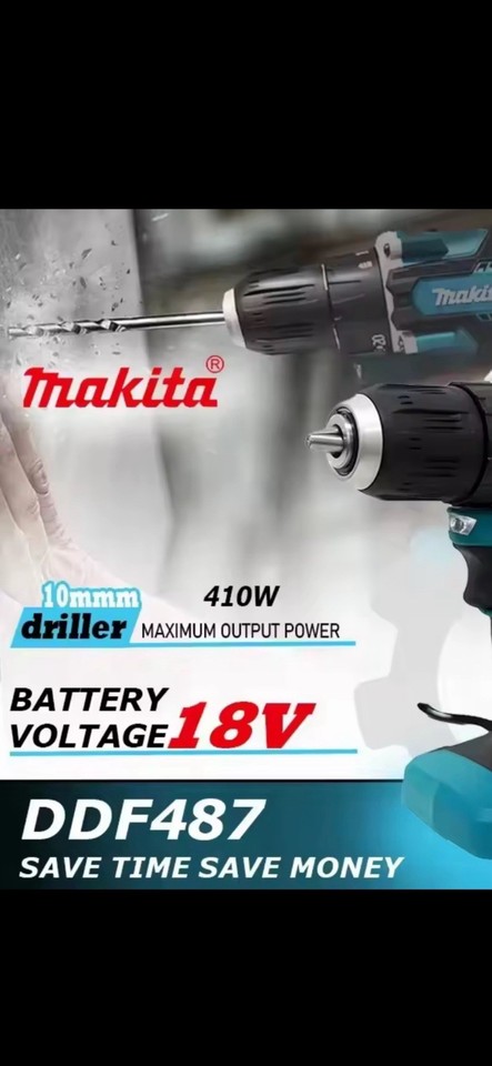Makita DDF487 Screwdriver Cordless Percussion Drill Electric Variable ...
