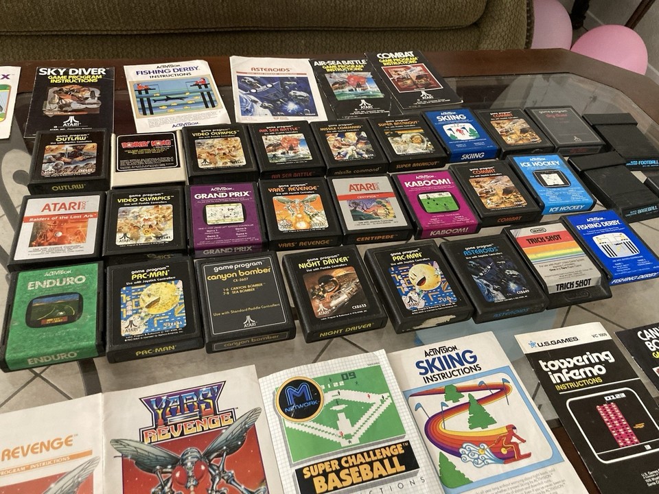 Lot of 28 Old School Atari 2600 Games w/ Manuals | eBay