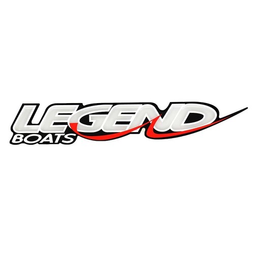 Legend Bass Boat Raised Decal 316255 | 9 3/8 x 1 5/8 Inch Black Silver ...