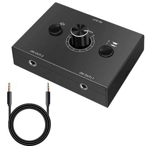 3.5mm Audio Switcher Selector Stereo Audio Splitter 2 In 1 Out/1 In 2 ...