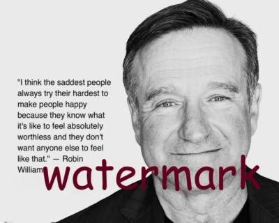 ROBIN WILLIAMS "I THINK THE SADDEST PEOPLE ALWAYS TRY QUOTE 8x10 PHOTO ...