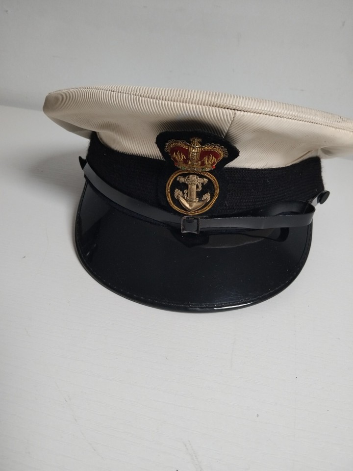 Genuine British Royal Navy Officer Peak Dress Cap/ Hat By Compton Webb ...