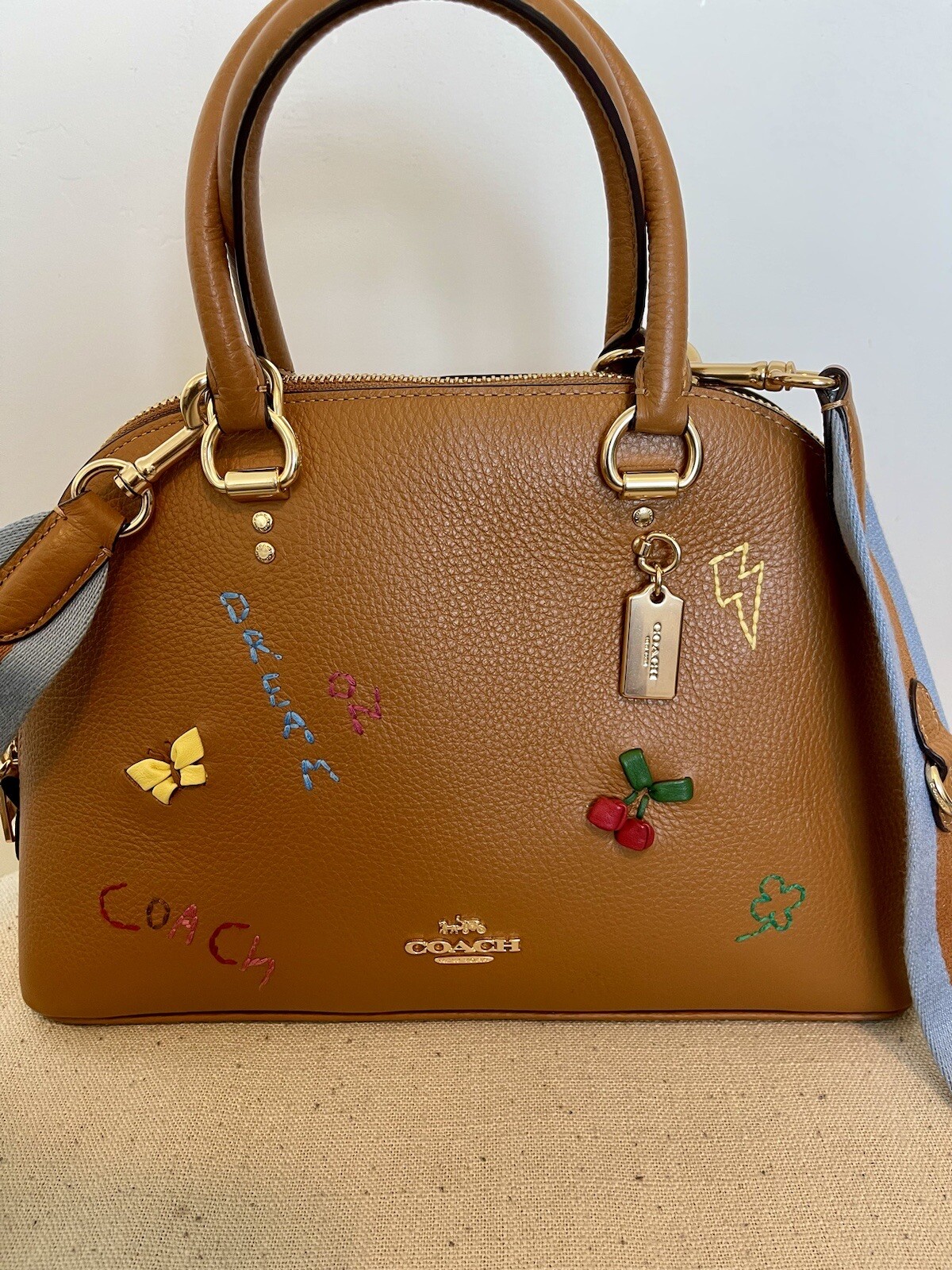 COACH KATY SATCHEL WITH DIARY EMBROIDERY C8281 GOLD/P… - Gem