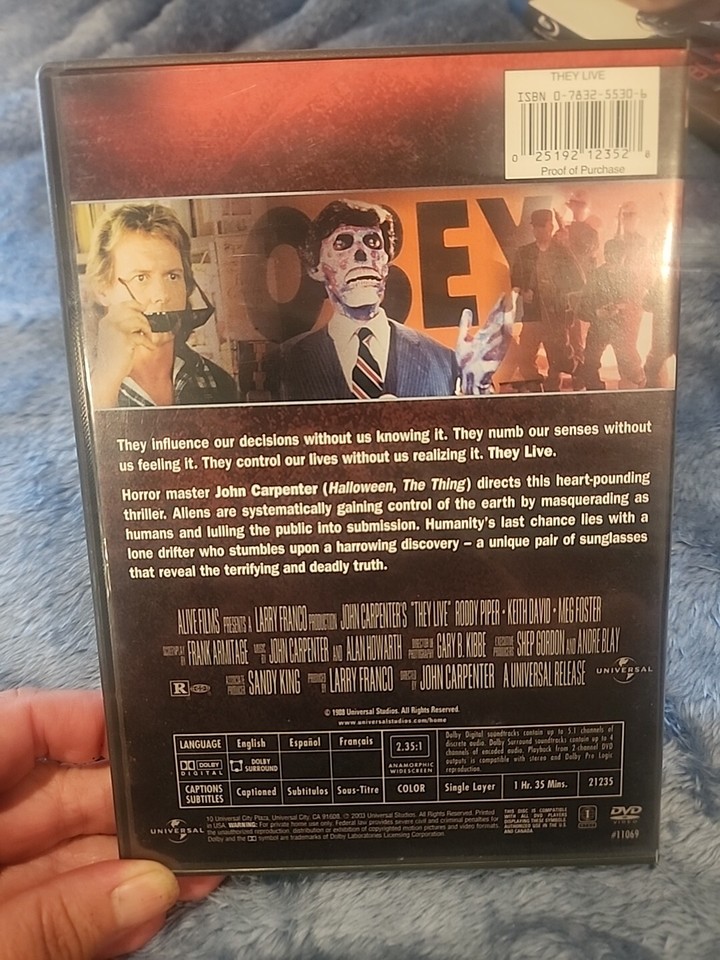 They Live (DVD, 1988) 25192123528 | eBay