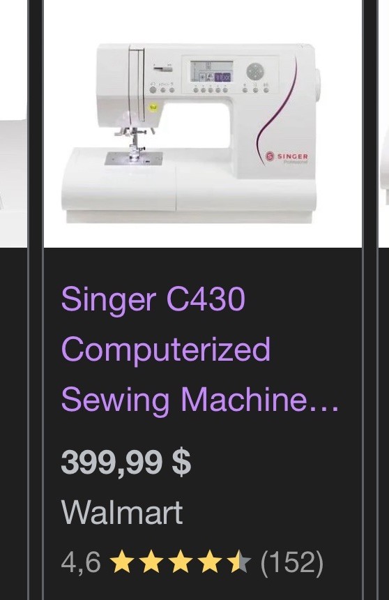 Singer C430 Computerized Sewing Machine 810 Stitches 5 Fonts LCD Cutter ...