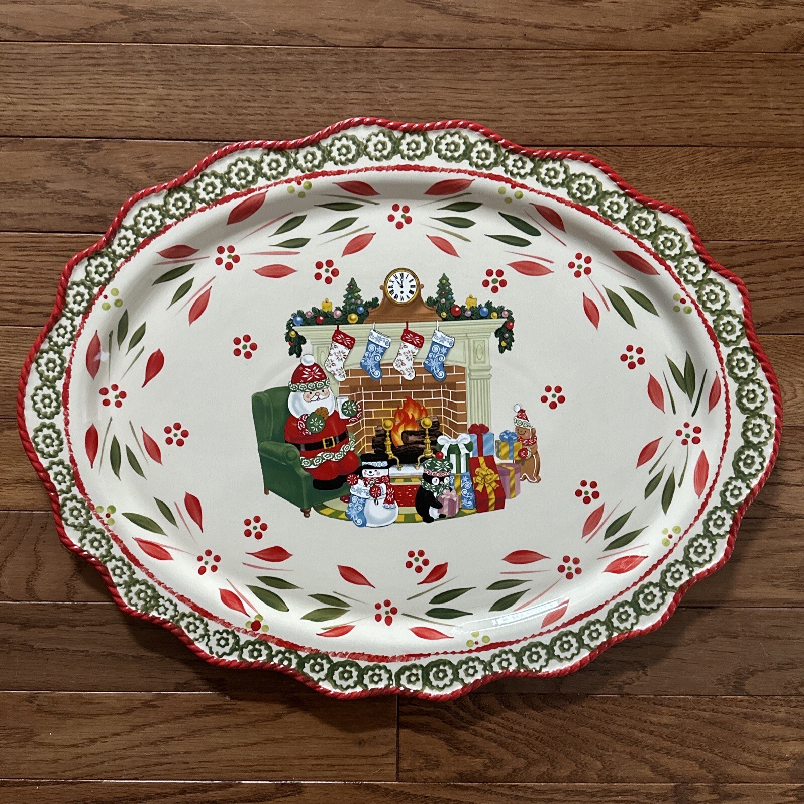 Temp-Tations Old World XMAS Holiday Santa X-Large Serving Platter 18.5 ...