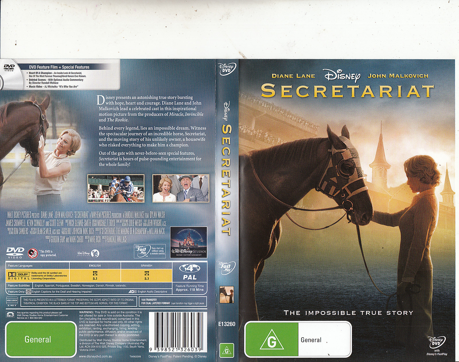 Secretariat-2010-Diane Lane-Movie-DVD | eBay