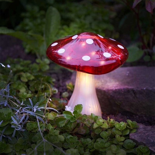 Solar Toadstool Stake Lights Mushroom LED Lighting Garden Outdoor Decor ...