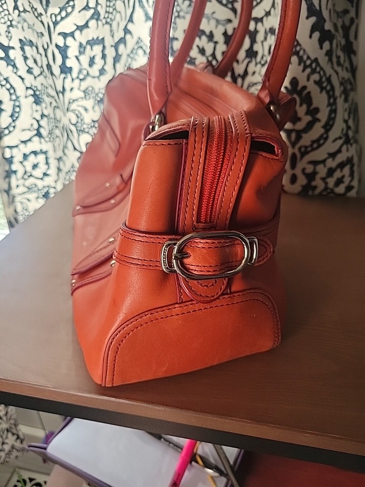 Cole Haan Trinity M04 Burnt Orange Leather Handbag Purse | eBay
