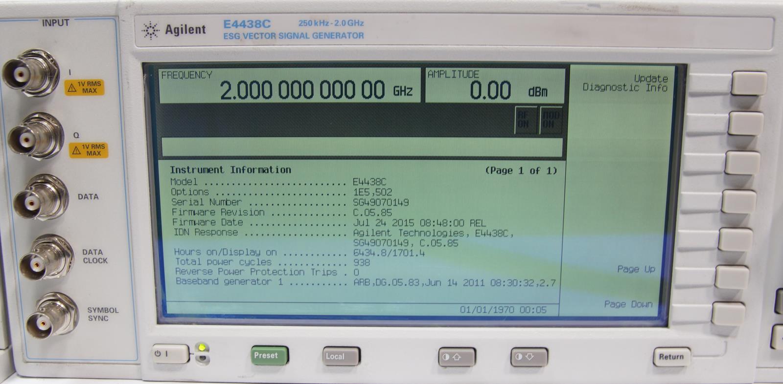 Agilent E4438C 2GHz ESG Vector Signal Generator OPT 1E5 502 | eBay