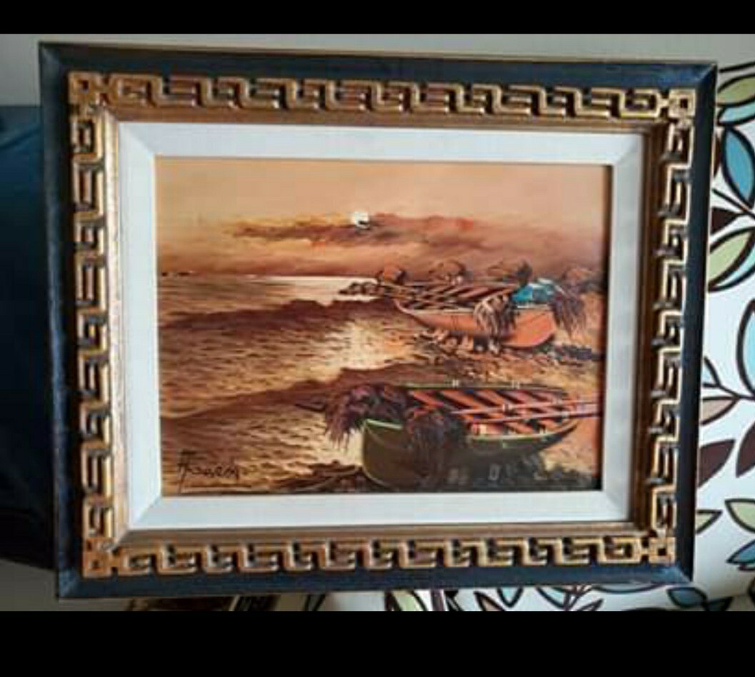 ANTIQUE PAINTING: Oil/Canvas, signed lower left frame 22x18 " Amelia ...