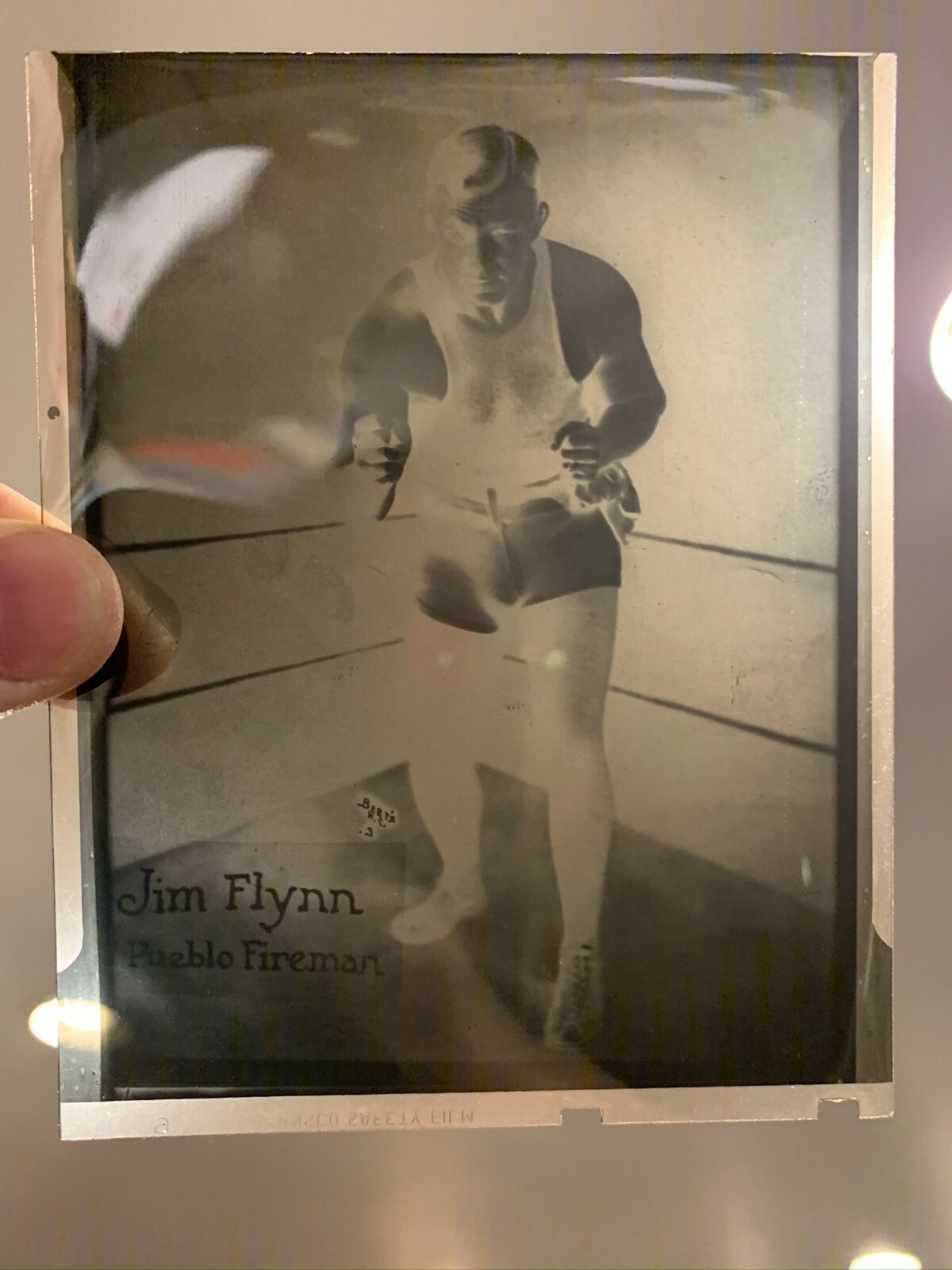 1893-1925 FIREMAN JIM FLYNN HEAVYWEIGHT 72-45-22 4X5 NEGATIVE PHOTO ...