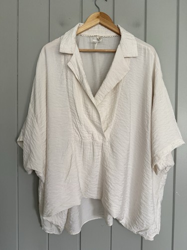 Anthropologie The Dylon Short Sleeve Wide-Placket Top Shirt 2X Blouse ...