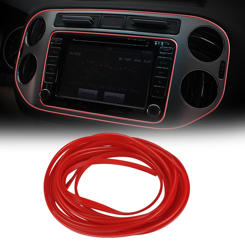 5M 3D Red Car Interior Gap Thread Strip Sticker Decor Line Trim Decal ...