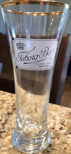 TUBORG BEER GLASS WITH GOLD RIM | eBay