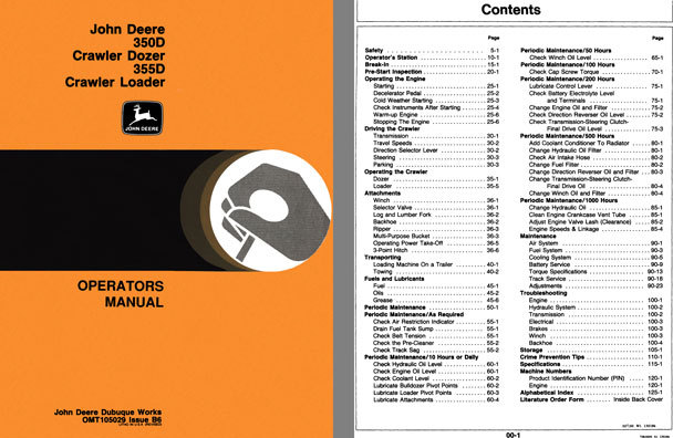 John Deere 3560D Crawler Dozer 355D Crawler Loader Operators Manual | eBay