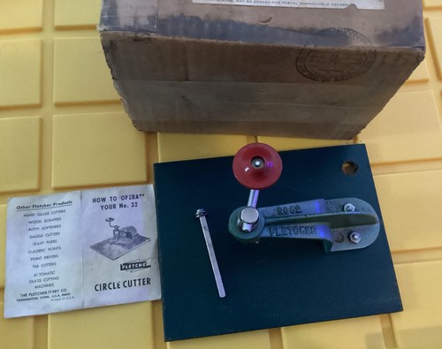 Vintage Fletcher Circular Glass Cutter No. 32 USA 5” Diameter w ...