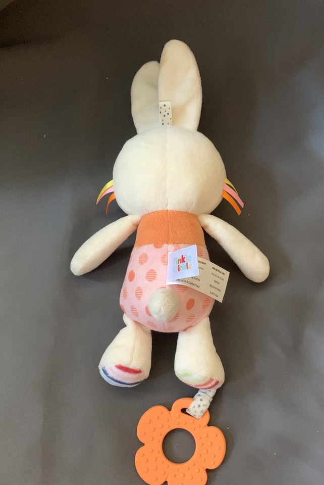 Baby Gund Tinkle Crinkle Bunny Teether Activity Rabbit Plush Security ...