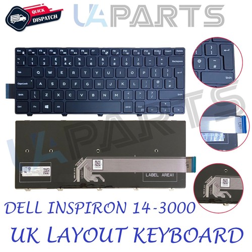 For Dell Inspiron 14-3000 Series 3441 3446 3447 3449 UK Layout Laptop ...