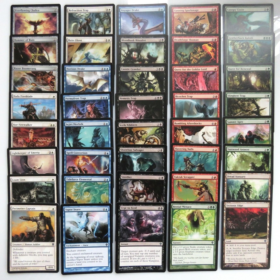 WORLDWAKE ~ Complete 40 Card UNCOMMON SET MtG quest renewal canopy ...
