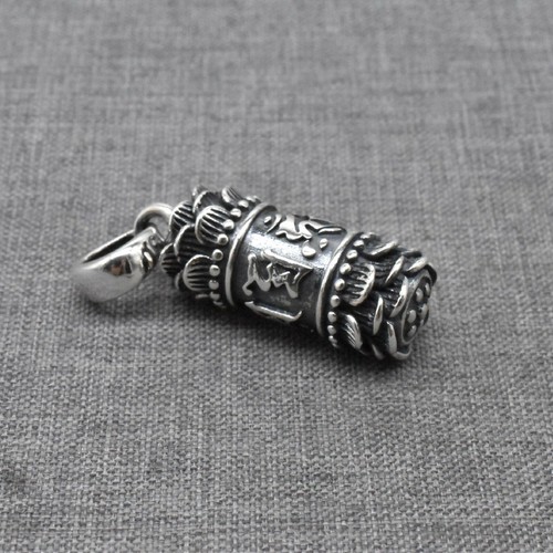 925 Sterling Silver OM Cylinder Locket Pendant Memory Wish Prayer Box ...