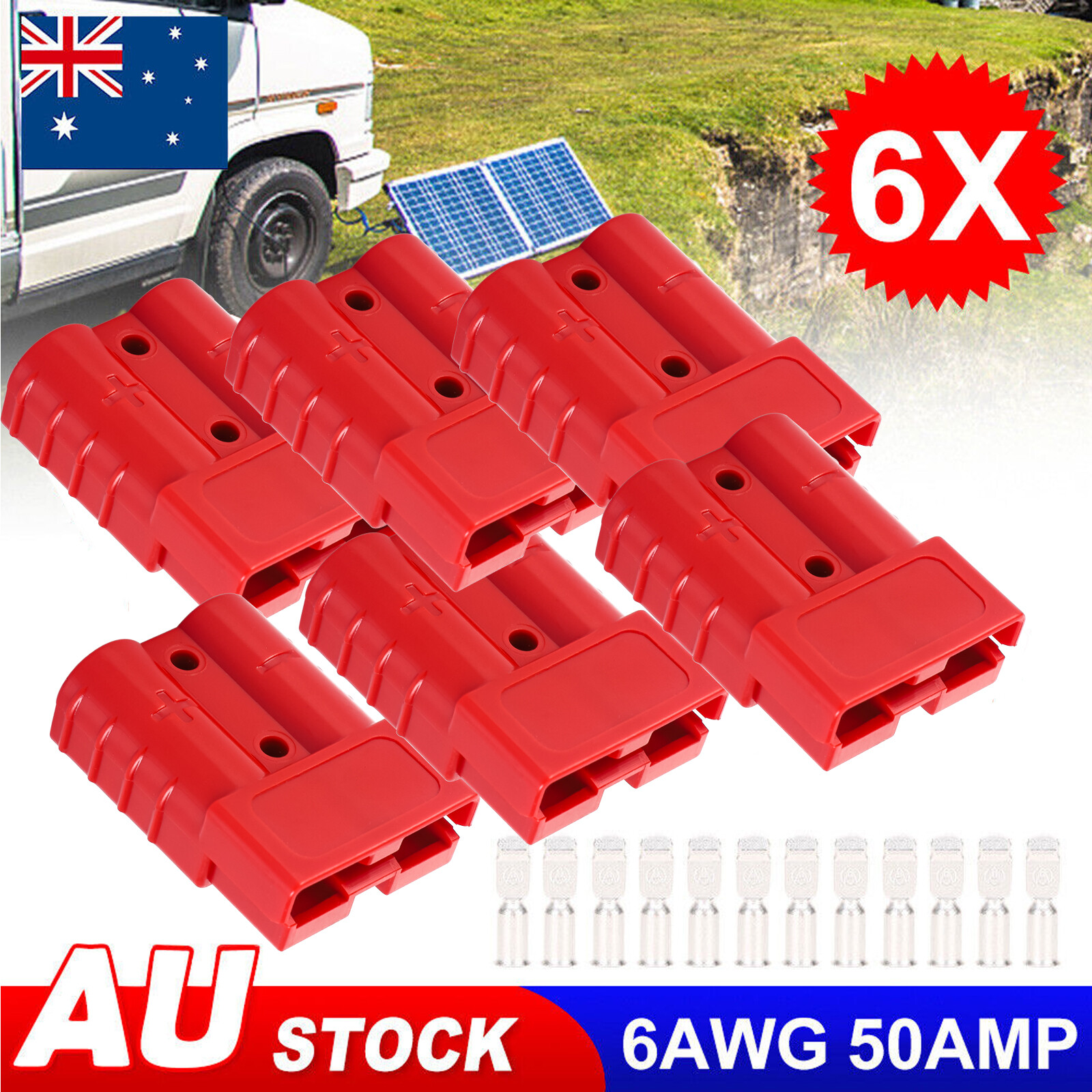50A Anderson Style Plug DC 12-24V Solar Caravan Power 50 AMP Connectors ...