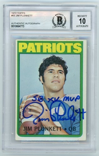 Jim Plunkett 1972 Topps Football Autograph Rookie Card Super Bowl MVP ...