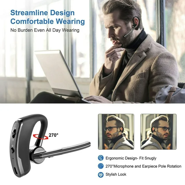 Bluetooth Earpiece Wireless Headset Noise Cancelling Headphones Driver ...