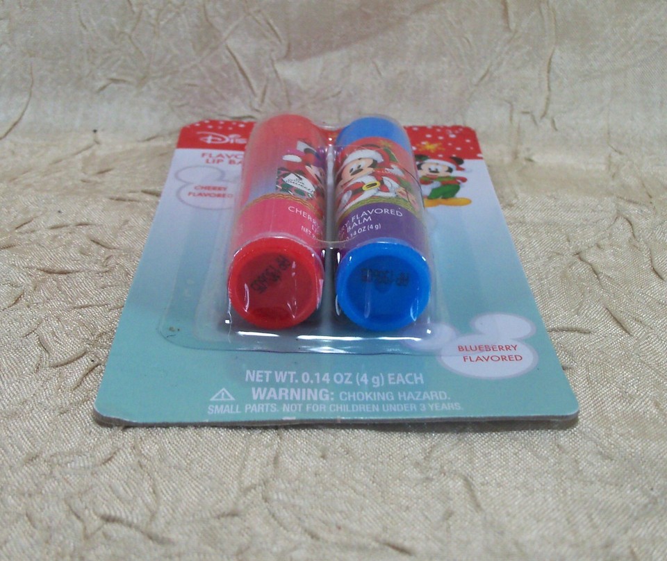 Disney Mickey & Minnie Mouse Flavored Lip Balm Cherry & Blueberry Ages ...
