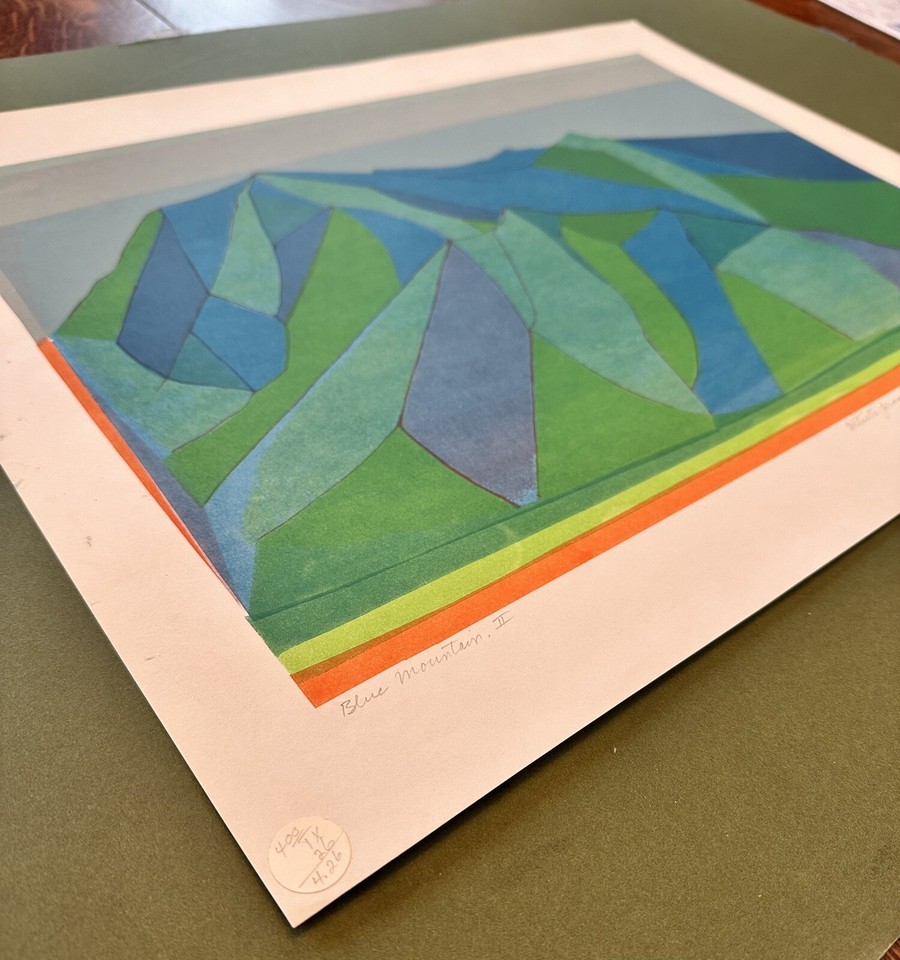 Carol Kessler SILKSCREEN Print “Blue Mountan II” 1973 Signed, Artist ...