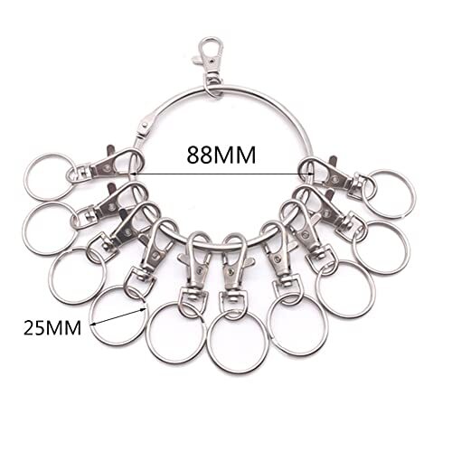 1PC Portable Metal Ring Key Organizer Holder with Swivel Clasps Janitor ...