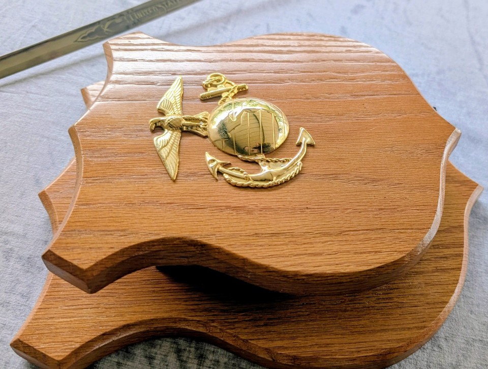 USMC NCO Ceremonial Dress Sword & Scabbard 32" With Wooden Display ...