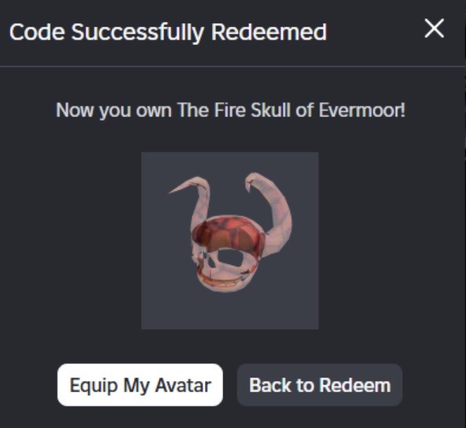 Robl0x Fire Skull of Evermoor Hat Action Series 3/4 Chaser RARE Toy ...