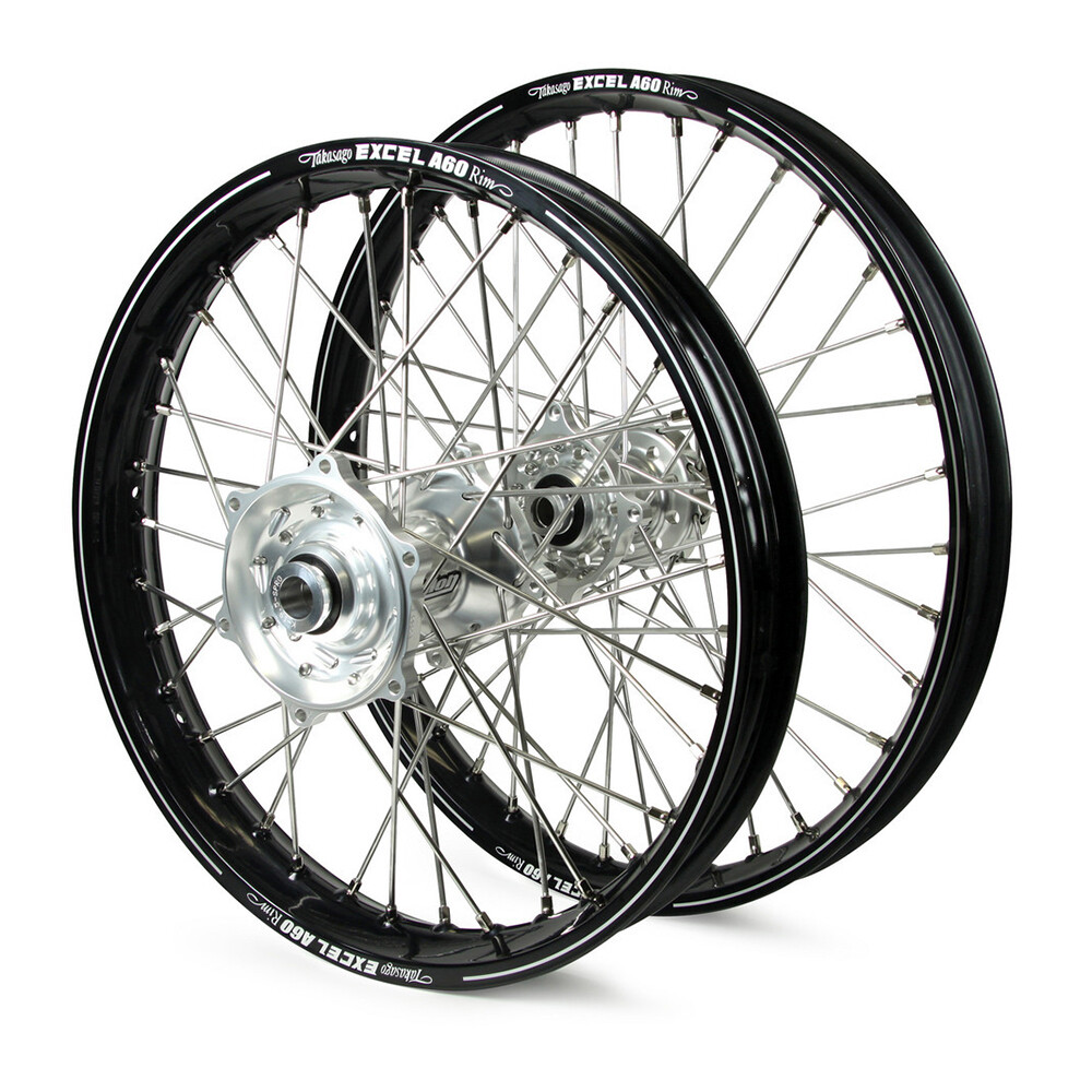 Yamaha YZ125 2008 - 2024 Wheel Set Black Excel A60 SNR MX Rims Silver ...