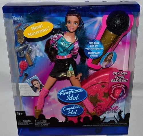 NIB RARE TORI AMERICAN CANADIAN IDOL BARBIE MICROPHONE SING ALONG PLAYS ...