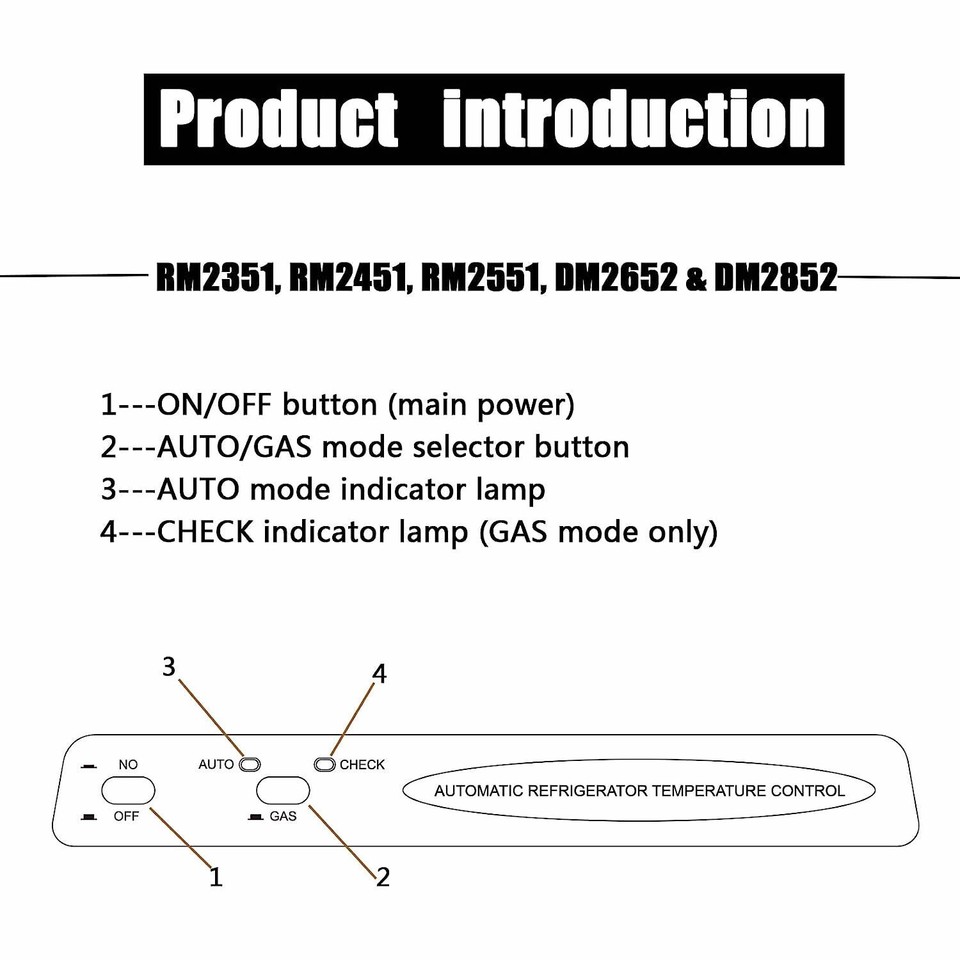 For Dometic Refrigerator 2-Way Eyebrow Control Board DM2652 DM2852 ...