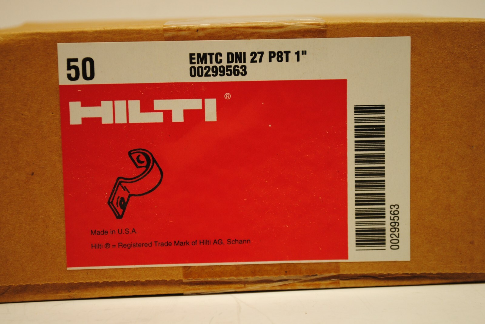 Box of 50 HILTI EMTC DNI 27 P8T 1" EMT One Hole Metal Straps | eBay
