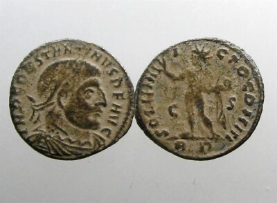 CONSTANTINE THE GREAT AE FOLLIS____Ancient Rome____SOL (SUN GOD ...